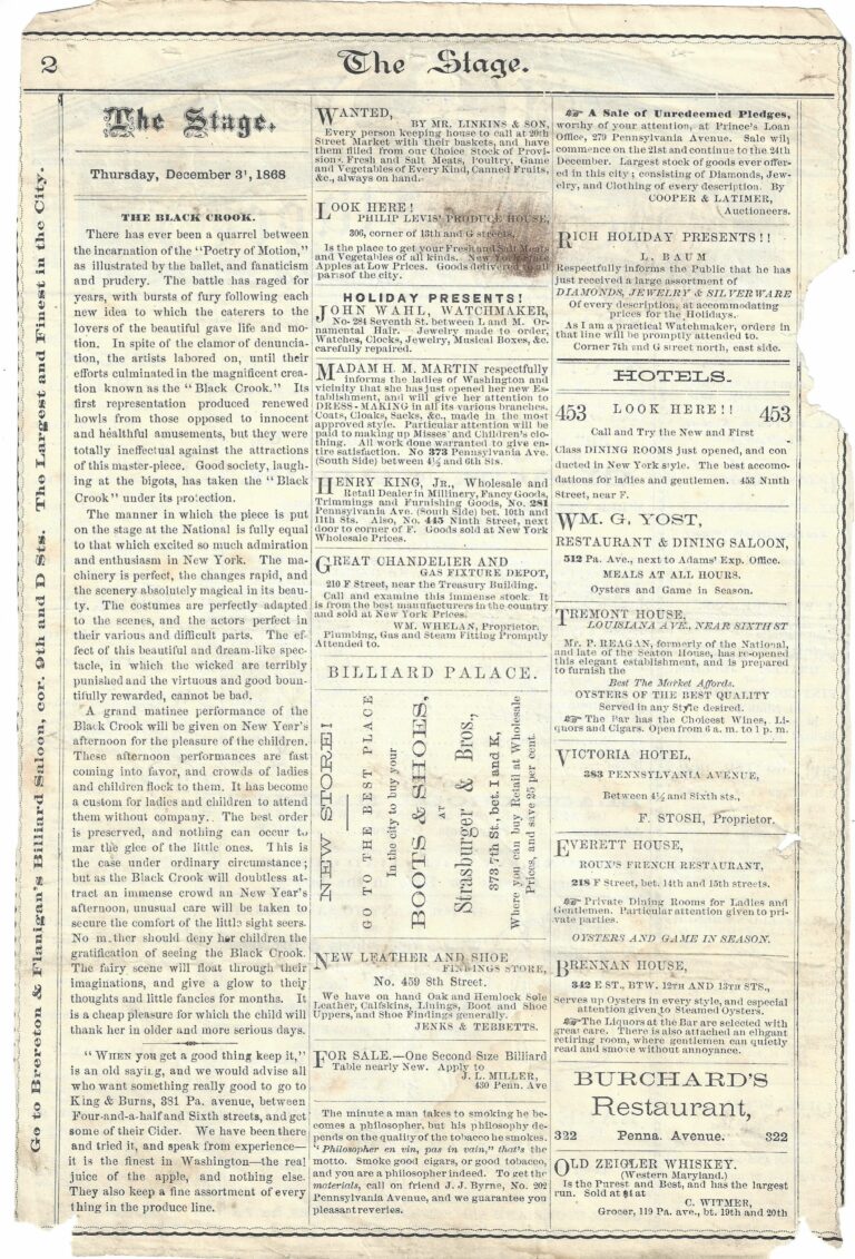 Spectacle and Scandal: When "The Black Crook" Came to The National ...